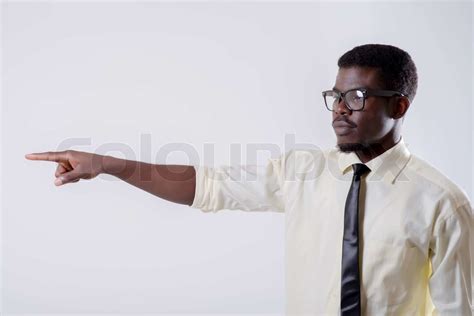 Babe Man Points His Index Finger Stock Image Colourbox