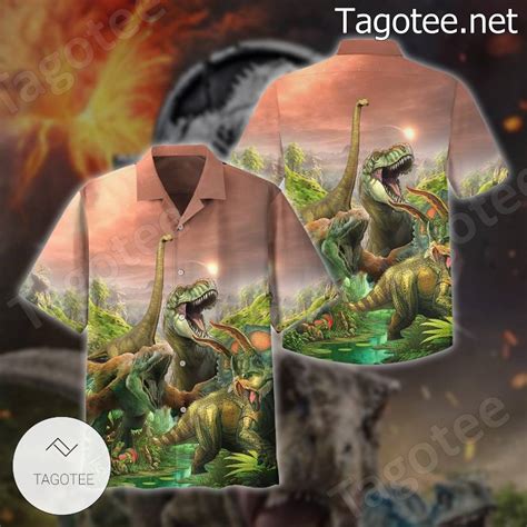 Jurassic World Dinosaur Land Hawaiian Shirt Tagotee
