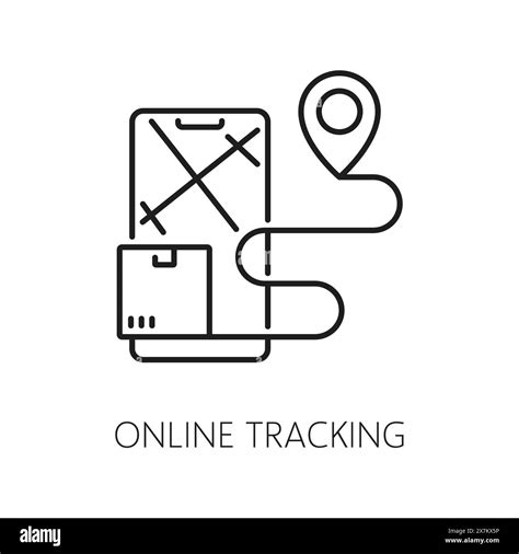 online tracking logistics line icon supply chain delivery and storage cargo service outline
