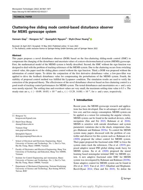 Chattering Free Sliding Mode Control Based Disturbance Observer For