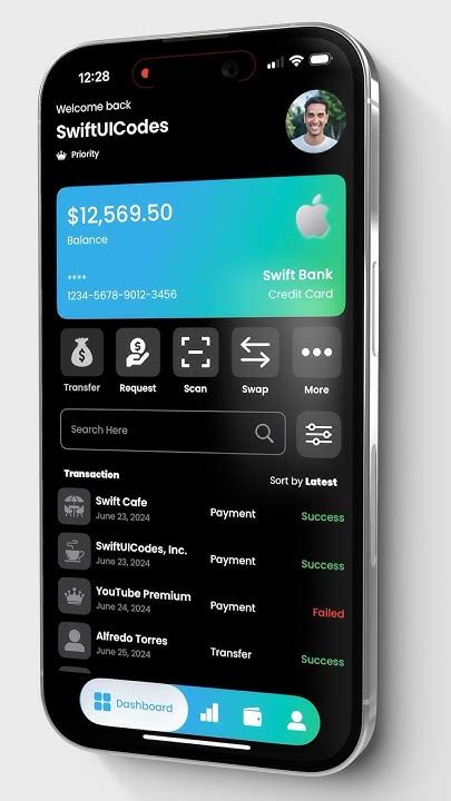 Mobile Banking App Swiftui Tutorial Shorts Swiftui Appledeveloper