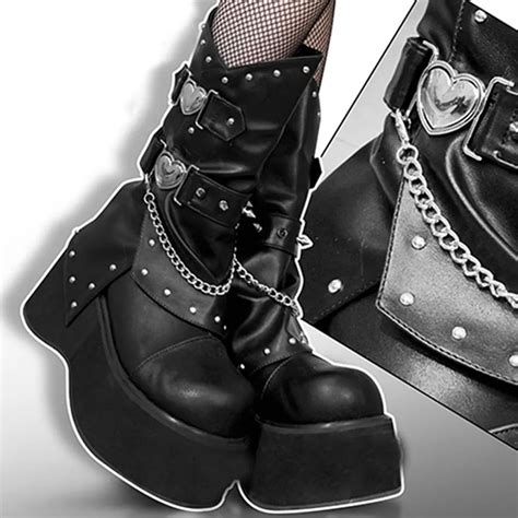 Punk Gotik Tarz Platformu T Knaz Y K Cosplay Ayak Bile I Orta Buza Izmeler Sonbahar K