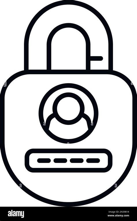 Account Password Protection Icon Outline Vector Personal Laptop