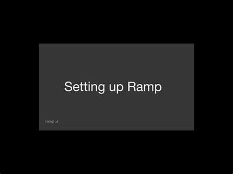 How To Set Up Ramp YouTube