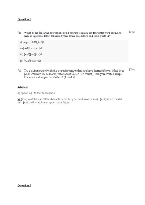 Ce 314 2021 Exam Paper Resit Solution Question 1 A Which Of The Following Expressions Could