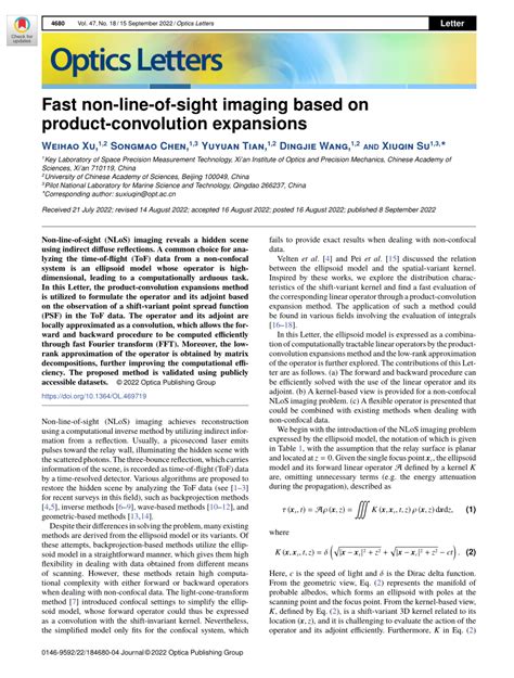Pdf Fast Non Line Of Sight Imaging Based On Product Convolution Expansions