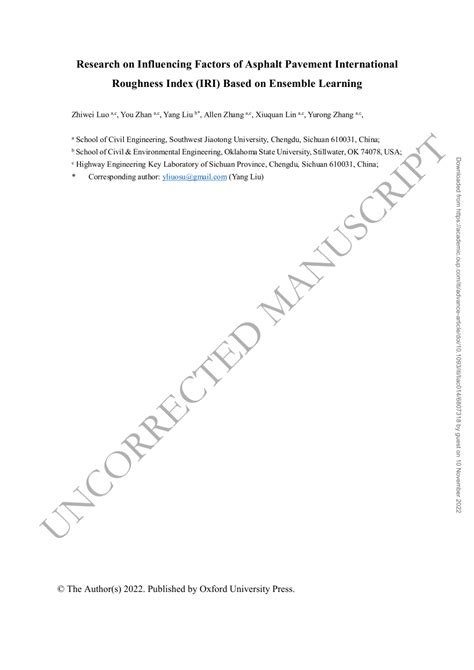 pdf research on influencing factors of asphalt pavement international