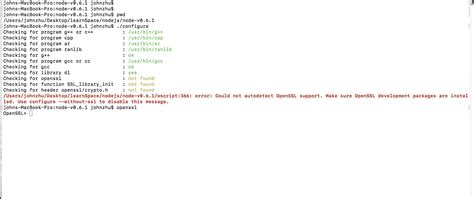 Nodejs Mac Install Openssl Environment Failed To Found Stack Overflow