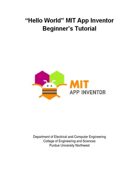 mit app inventor hello world pdf mobile app android