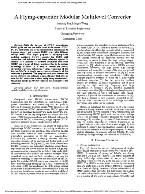 A Flying Capacitor Modular Multilevel Converter Pdf High Voltage Direct Current Electric