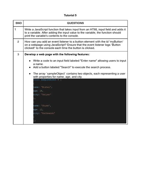 Javascript Webpage And Event Handling Tutorial Pdf Java Script Computer Science