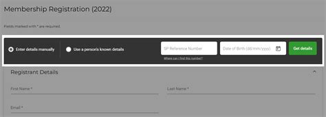Register Using Sp Reference Number Autofill Wizard Sporty Online