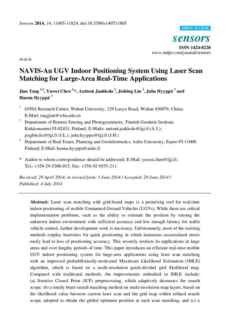 Pdf Navis An Ugv Indoor Positioning System Using Laser Scan Matching For Large Area Real Time