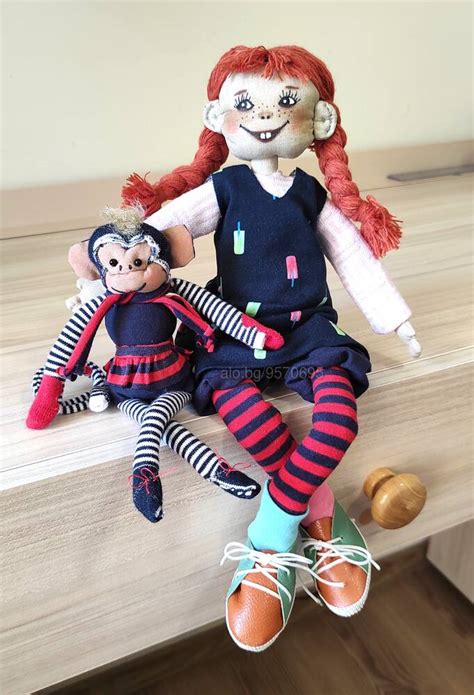 Кукла Пипи Дълъг чорап Ръчна изработка Играчки Равда Кукла Пипи дълъг чорап Плюс по