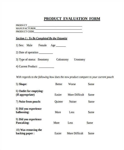 Product Evaluation Template