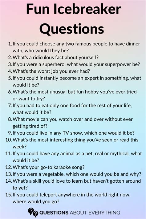 150 Fun Icebreaker Questions To Get To Know Someone