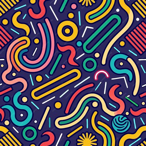 Premium Vector Abstract Colorful Geometric Shapes Seamless Pattern Design