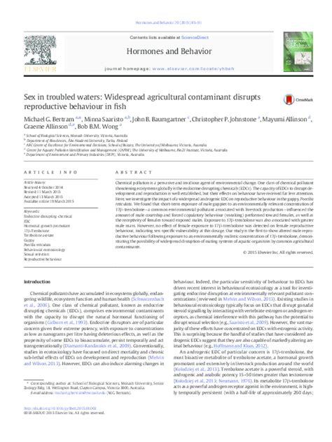 Pdf Sex In Troubled Waters Widespread Agricultural Contaminant