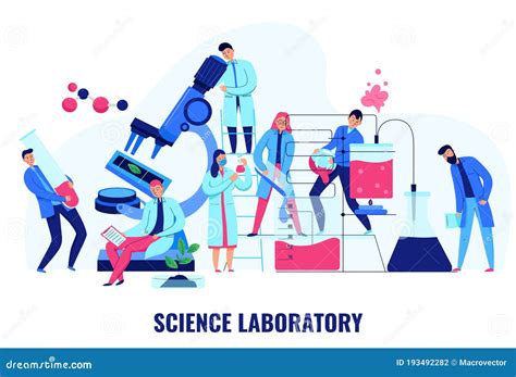 Science Laboratory Illustration In Flat Design Stock Illustration Illustration Of Glass