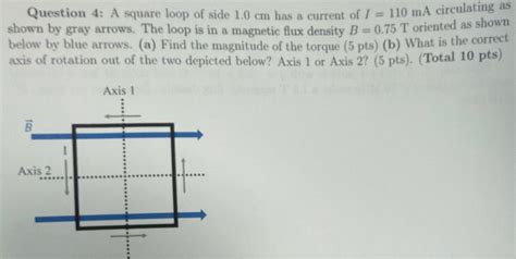 Solved Question A Square Loop Of Side Cm Has A Chegg Com