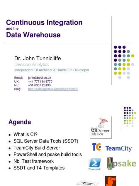 Sqlbits Continuous Integration And The Data Warehouse Pdf Microsoft Sql Server Databases