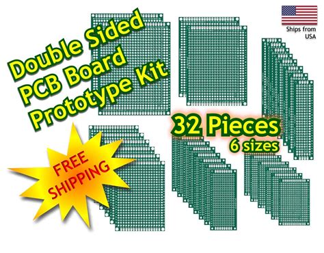 32pcs Double Side Universal Pcb Prototype Board Printed Circuit Protoboard Diy Ebay