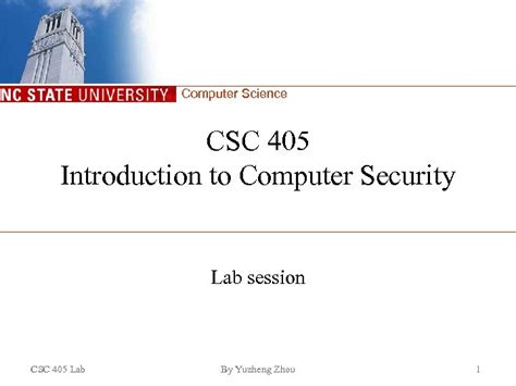 Computer Science CSC 405 Introduction To Computer Security