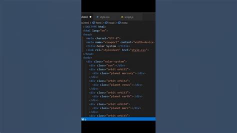 Solar System Project Using Html And Css Shorts Coding Htmlcss Youtube