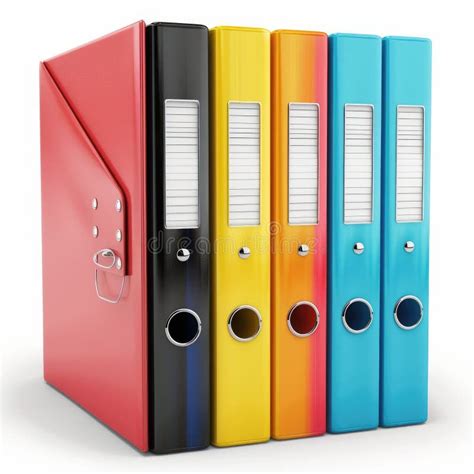 Colorful Office Ring Binders Organized Documents Storage Stock Illustration Illustration Of
