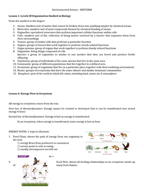 Environmental Science Midterm Notes Pdf Lake Ecosystem