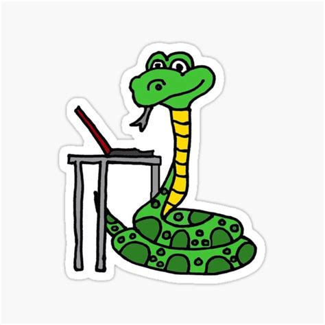 Funny Python Programmer Snake Cartoon Sticker For Sale By