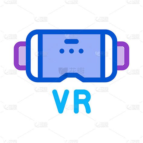 虚拟现实眼镜图标矢量轮廓插图