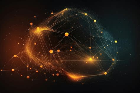 Premium Photo Abstract Background With Connecting Dots And Lines Generation Ai