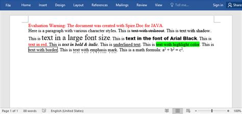 Java Apply Formatting To Characters In Word