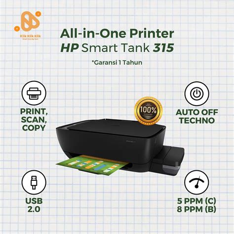 Jual Hp Smart Tank 315 Printer Ink Tank All In One Print Scan Copy