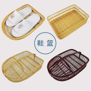仿竹编收纳筐酒店用客房鞋篮手工艺拖鞋一次性拖鞋收纳篮现货简约 阿里巴巴