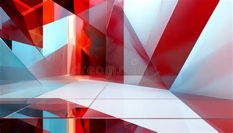 Exploring Vibrant Geometric Shapes In A Modern Abstract Environment At Dusk Stock Illustration