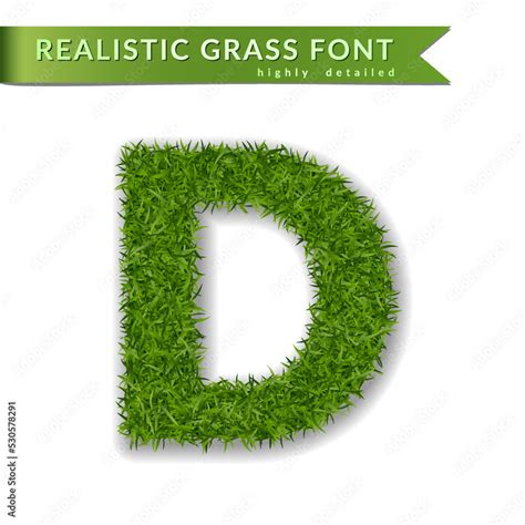 Grass Letter D Alphabet 3d Design Capital Letter Text Green Font