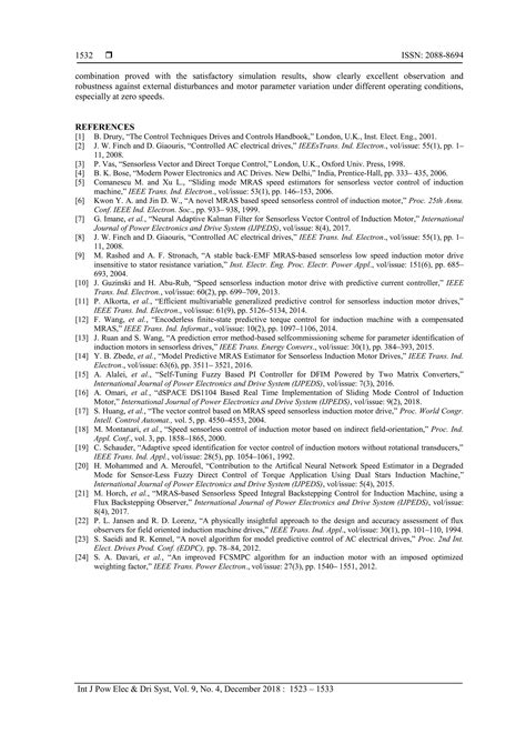 Mras Speed Sensorless Vector Control Of Induction Motor Drives Using Predictive Adaptation