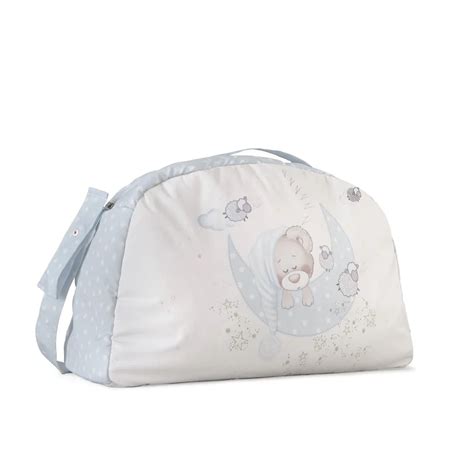 Blue Mod Bear Sleeping Nappy Bag For Diaper Storage