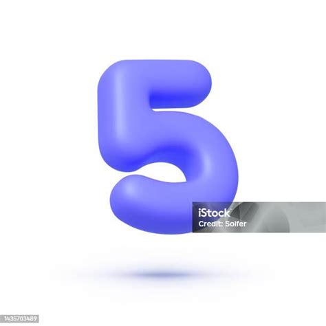 다섯 숫자 3d 어떤 목적을위한 훌륭한 디자인 그래픽 디자인 3d 아이콘입니다 타이포그래피 디자인 격리된 타이포그래피 벡터 디자인 5에 대한 스톡 벡터 아트 및 기타 이미지