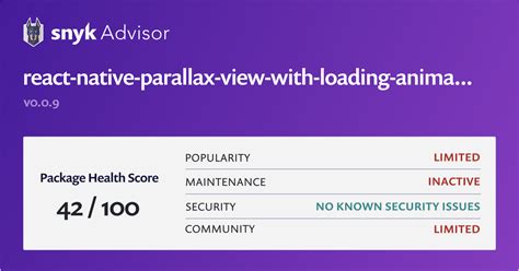react native parallax view with loading animation npm package snyk