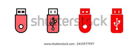 Usb Icon Set Illustration Flash Disk Stock Vector Royalty Free 2415977997 Shutterstock