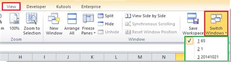 How To Switch Workbooks In Excel