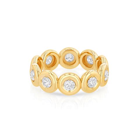 Shop 14k Yellow Gold Mini Orb Eternity Band Carbon And Hyde