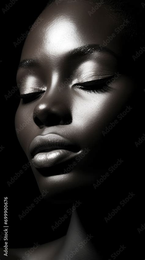 Black And White Photo Of A Young Black African Woman In Professional