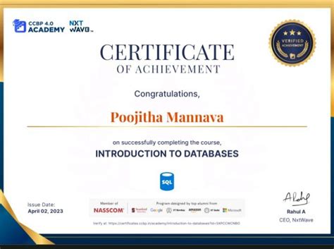 Poojitha Mannava On Linkedin Hey Techies I Am Happy To Share That I Got Certificate From