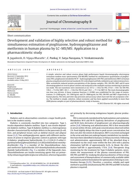 pdf development and validation of highly selective and robust method