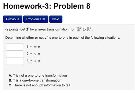 Points Let T Be A Linear Transformation From Rr Chegg