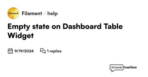 Empty State On Dashboard Table Widget Filament